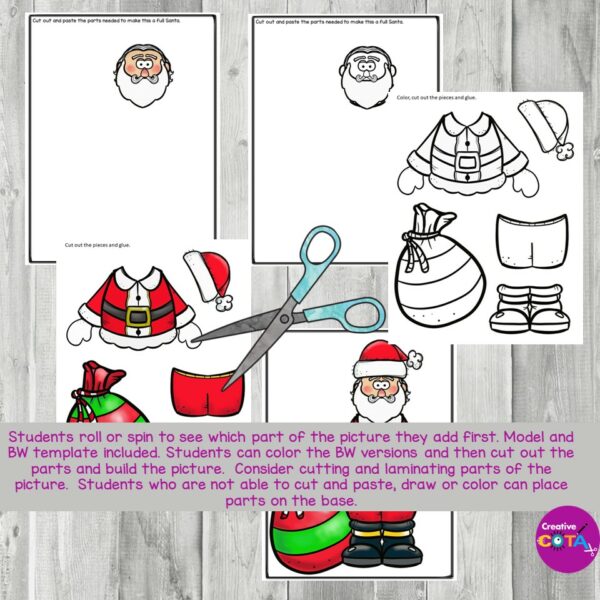 Christmas Roll and Draw Visual Perception Activities | Made By Teachers