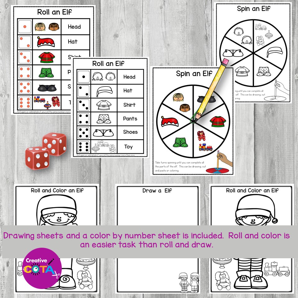 Christmas Roll and Draw Visual Perception Activities | Made By Teachers