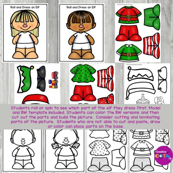 Christmas Roll and Draw Visual Perception Activities - Made By Teachers