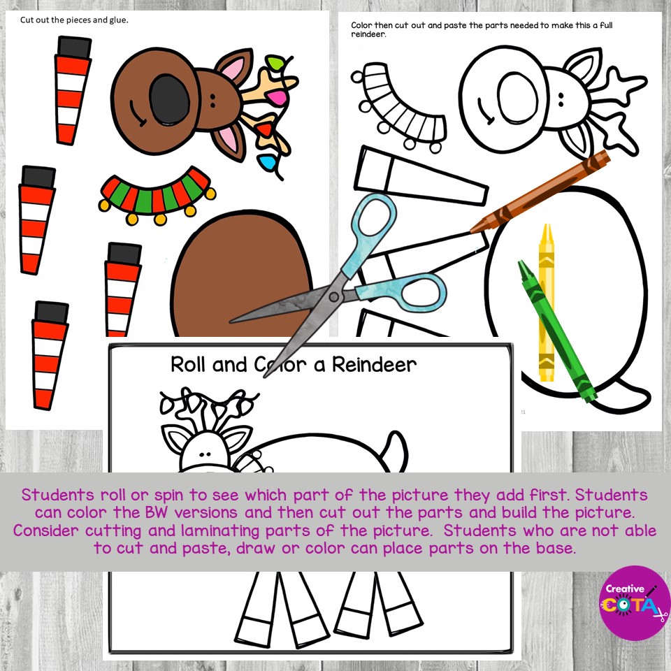 Christmas Roll and Draw Visual Perception Activities - Made By Teachers