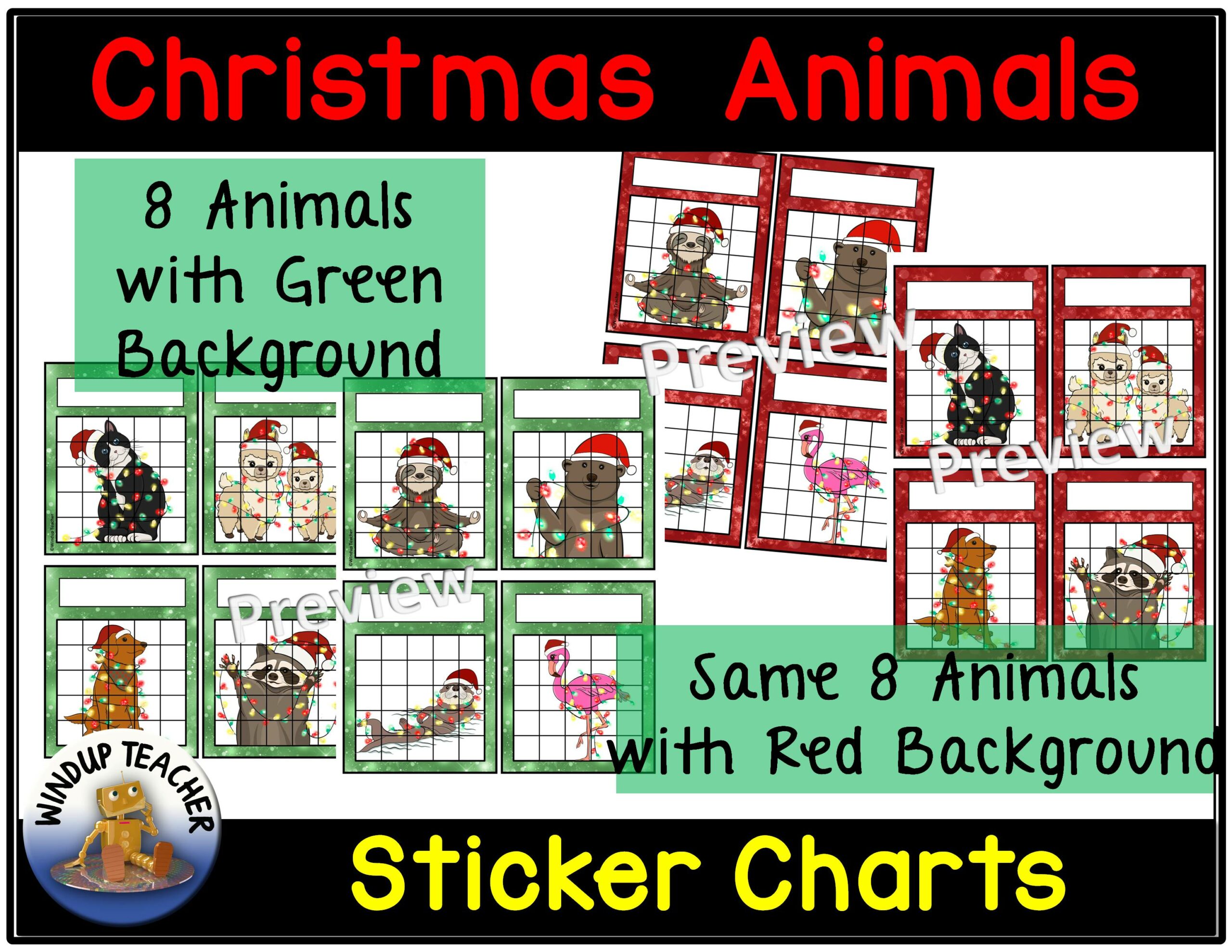 Christmas Animal Sticker Charts | Made By Teachers