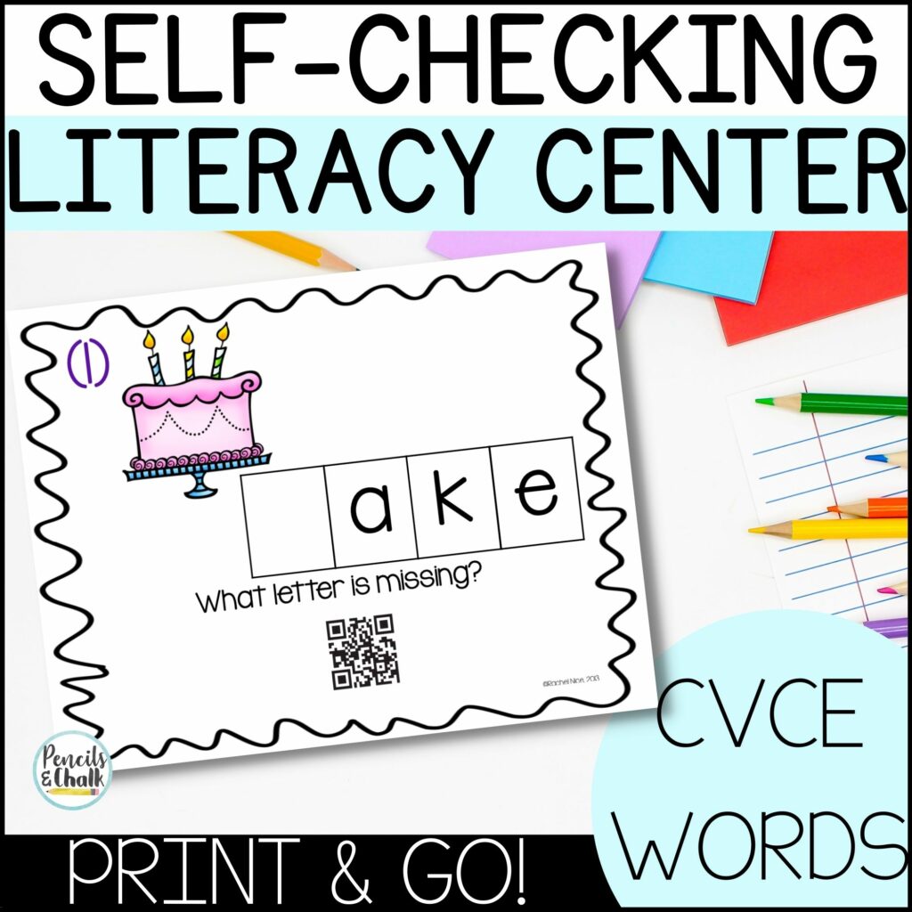 Long Vowel Silent E Words for Kindergarten Literacy Centers or Morning ...