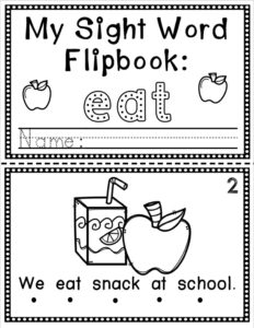 Sight Word Flip Book (Flipbook) - EAT - Made By Teachers