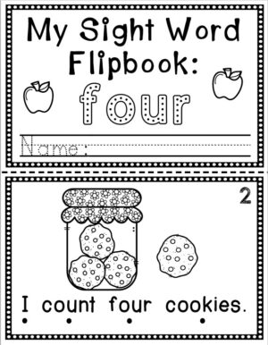 Sight Word Flip Book (Flipbook) - FOUR | Made By Teachers