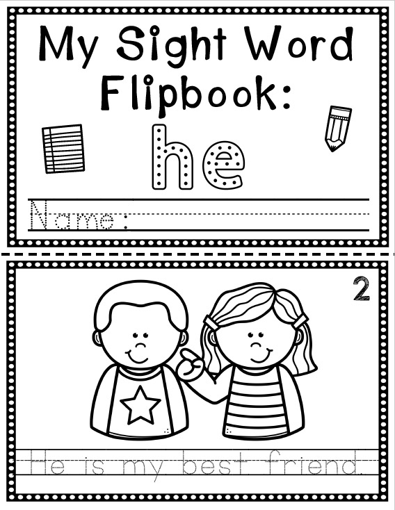Sight Word Flip Book (Flipbook) - HE - Made By Teachers