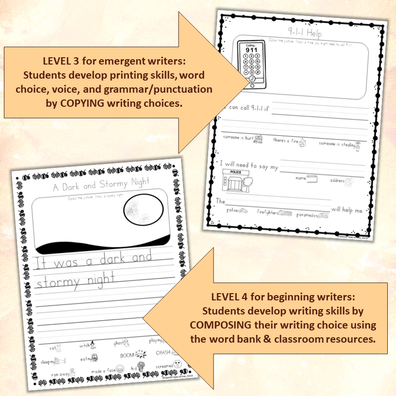 Halloween / Thanksgiving Journal Writing for Special Education (October ...