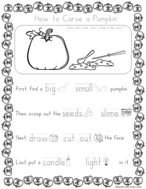 Halloween / Thanksgiving Journal Writing for Special Education (October ...