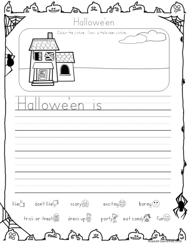 Halloween / Thanksgiving Journal Writing for Special Education (October ...