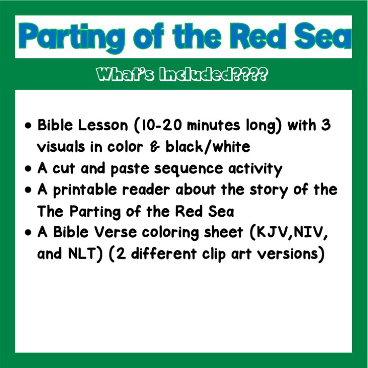 Moses and the Red Sea Bible Lesson Preschool and Kindergarten | Made By ...