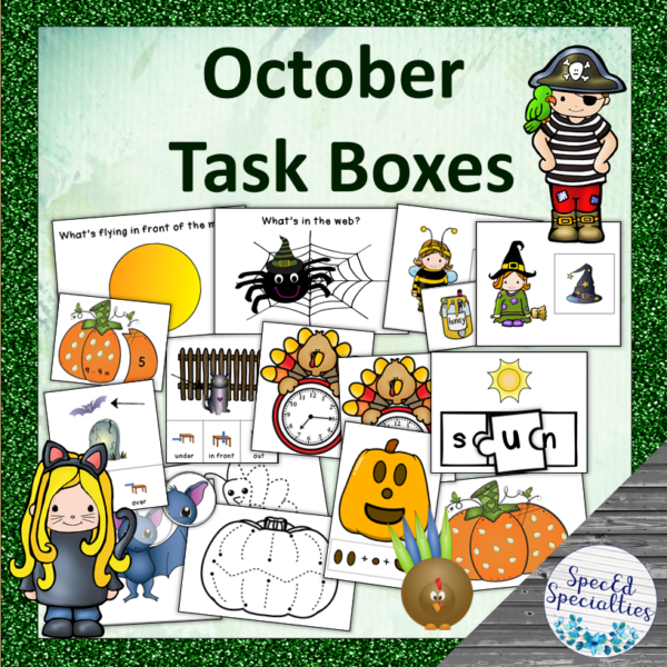 October Halloween & Thanksgiving Task Boxes - Literacy, Math, Fine ...
