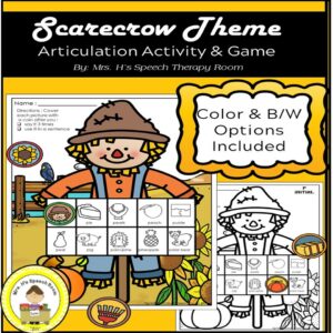 Scarecrow Speech Therapy Articulation Activity - Made By Teachers