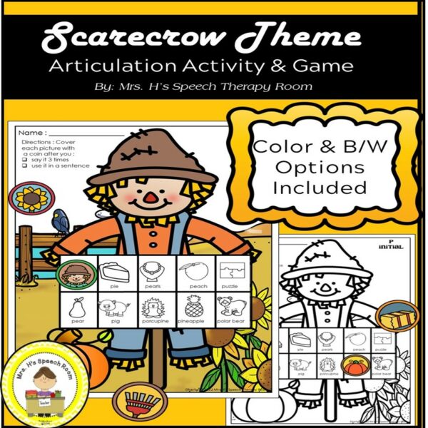 Scarecrow Speech Therapy Articulation Activity - Made By Teachers
