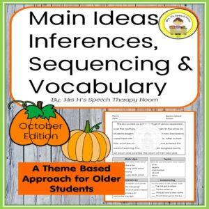 Main Idea, Inferences, Sequencing & Vocabulary in Middle School Speech ...