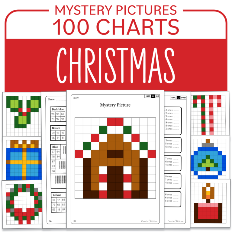 Christmas Math Mystery Pictures: Hundred Charts (Place value Add ...