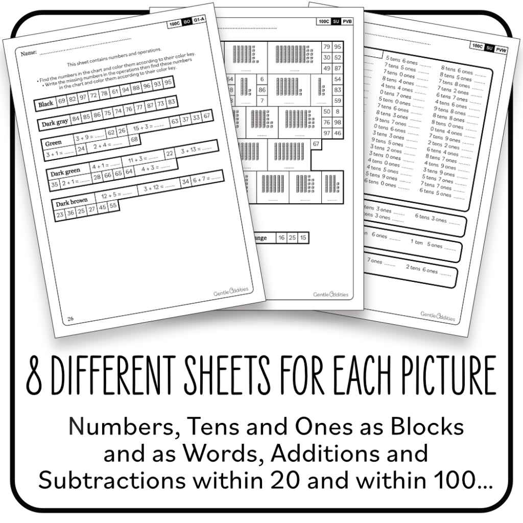 Space Math Mystery Pictures: Hundred Charts (Place value, Add, Subtract ...