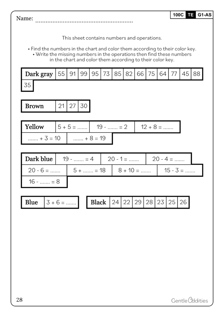 Space Math Mystery Pictures: Hundred Charts (Place value, Add, Subtract ...