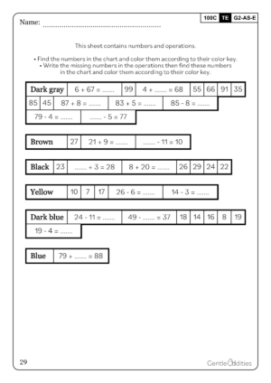 Space Math Mystery Pictures: Hundred Charts (Place value, Add, Subtract ...