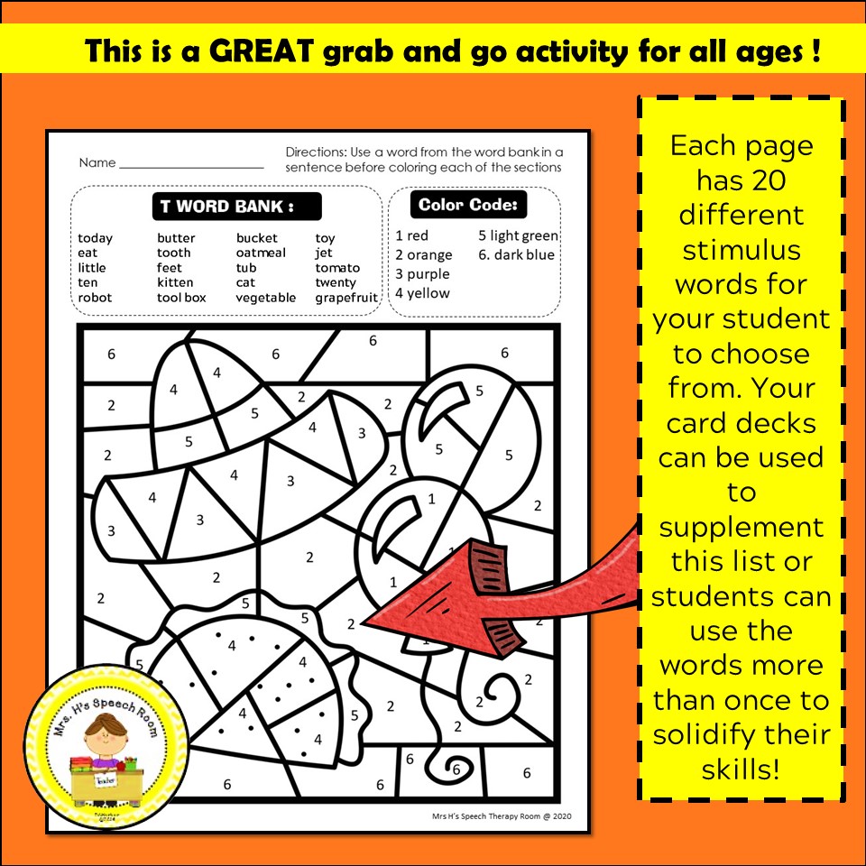 Cinco de Mayo Color By Number Speech Therapy | Made By Teachers