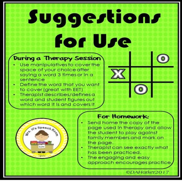 Articulation Tic Tac Toe Full Set | Made By Teachers