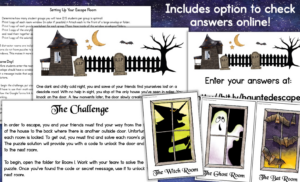 Haunted House Halloween ESCAPE ROOM Reading Math - Made By Teachers