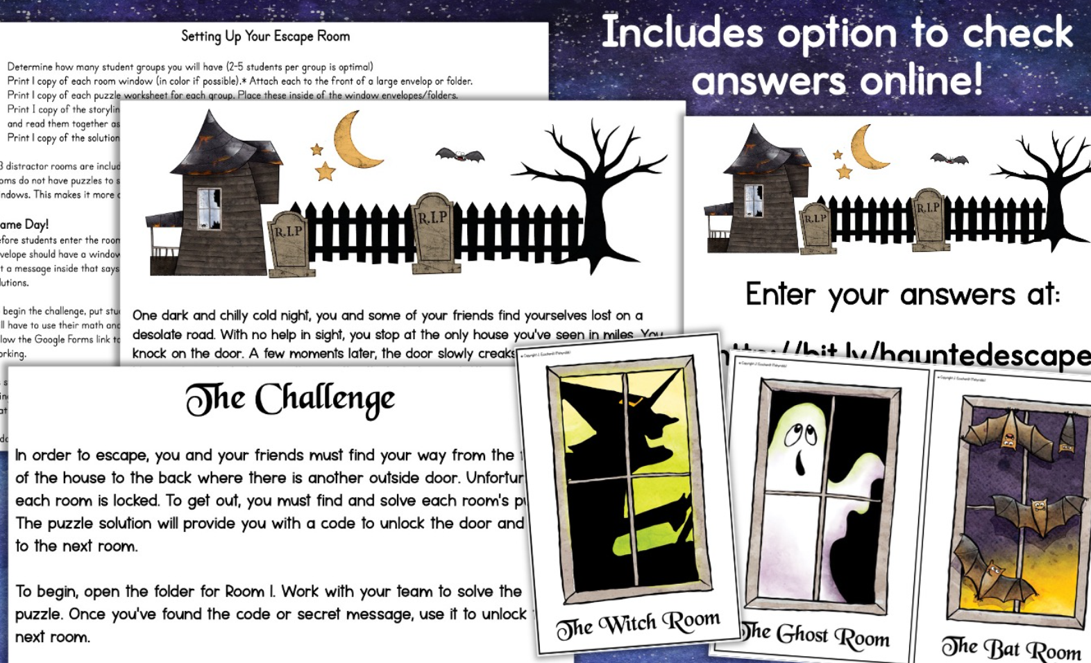 Haunted House Halloween ESCAPE ROOM Reading Math - Made By Teachers