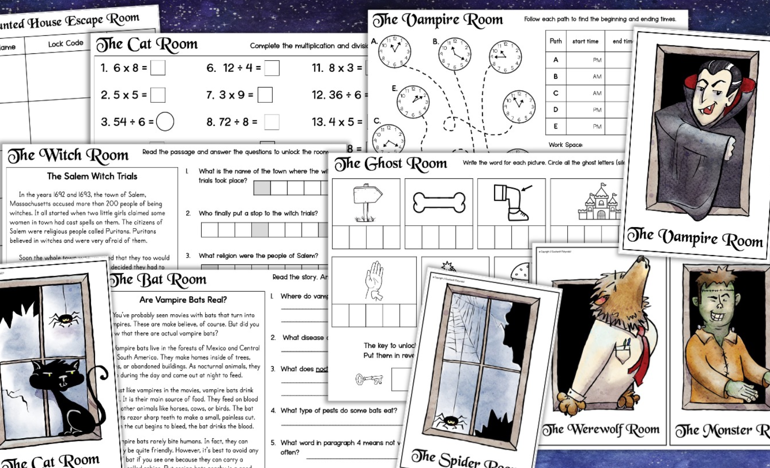 Haunted House Halloween ESCAPE ROOM Reading Math | Made By Teachers