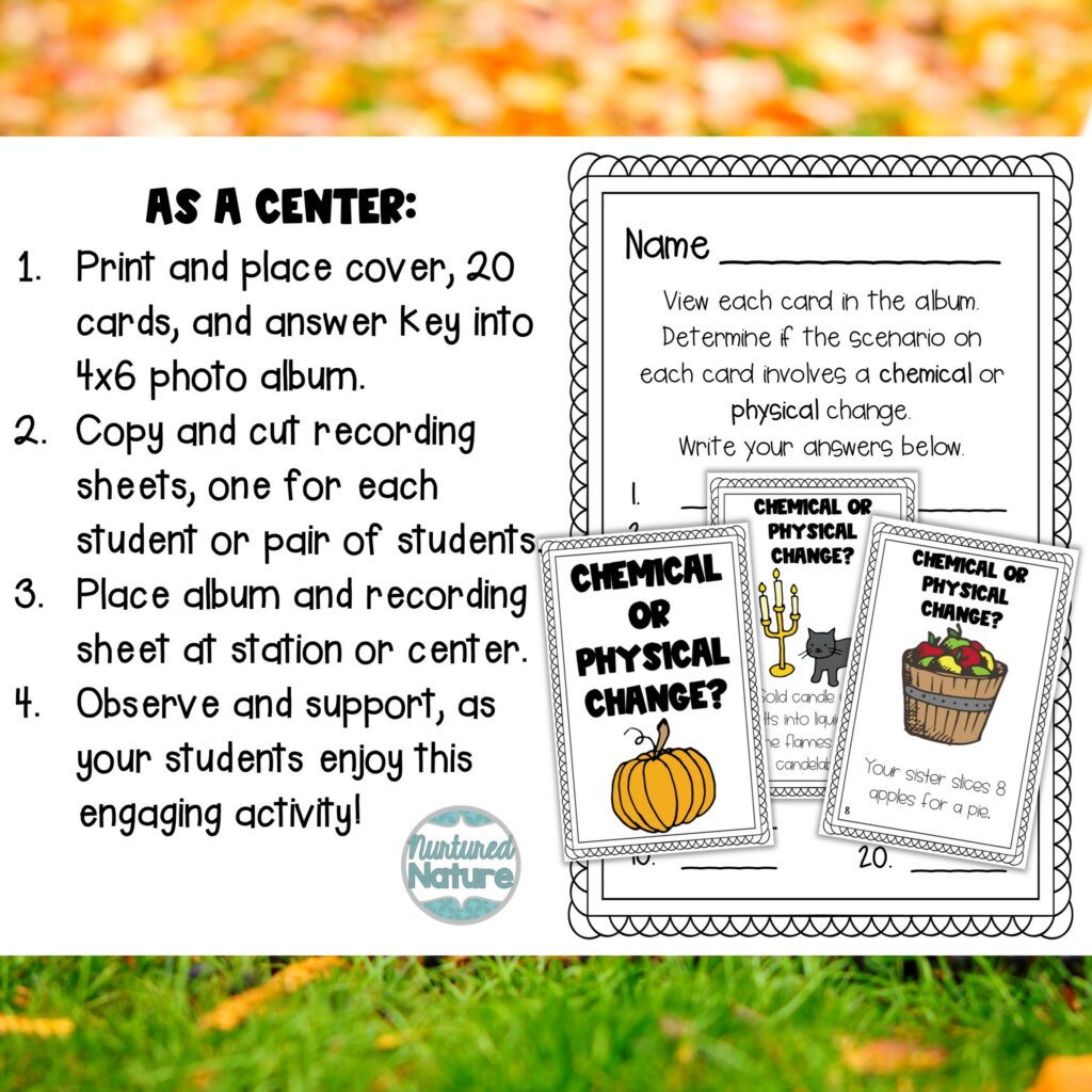 Halloween Physical and Chemical Changes Fall Science Activity - Made By ...