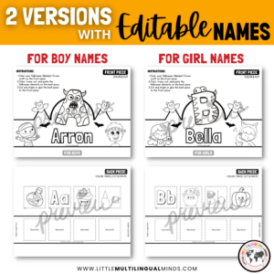 Halloween Name Craft: Alphabet Crowns with Editable Names - Made By ...