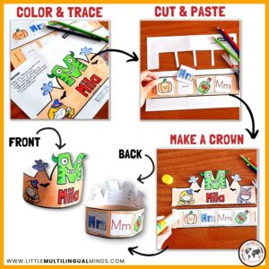 Halloween Name Craft: Alphabet Crowns with Editable Names - Made By ...