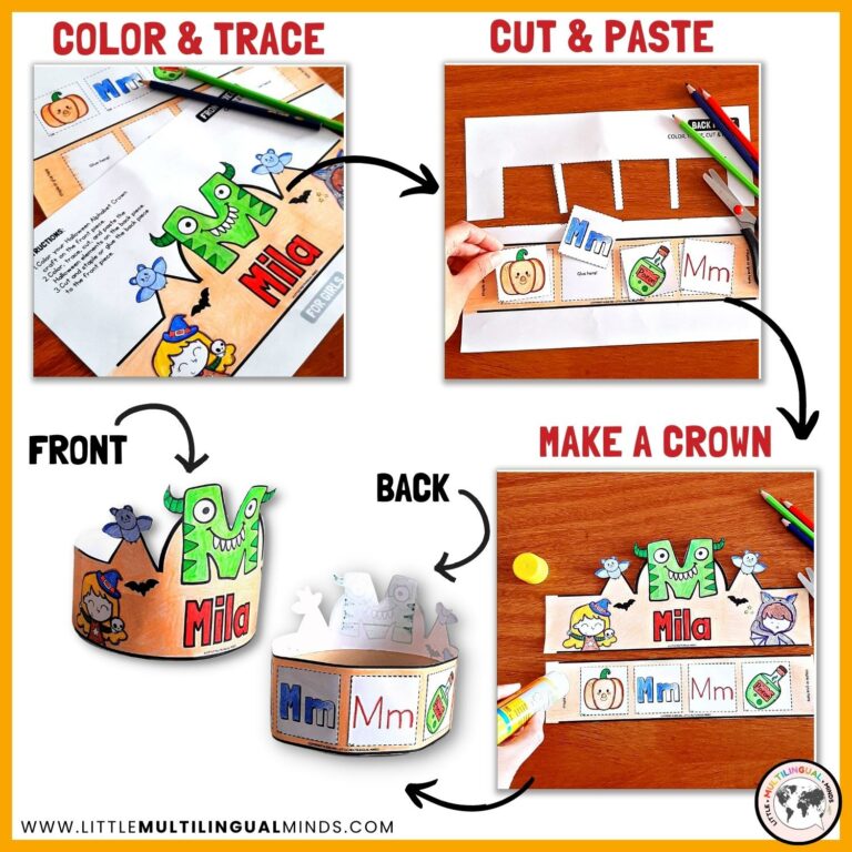 Halloween Name Craft: Alphabet Crowns with Editable Names - Made By ...