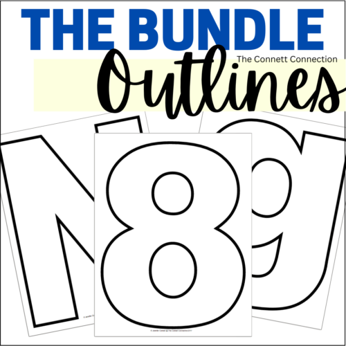 Letter and Number Outlines Bundle - Made By Teachers