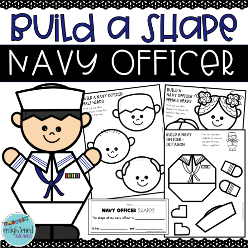Build a Navy Officer Shape Craft - 2D Shapes Craft - Navy Military ...