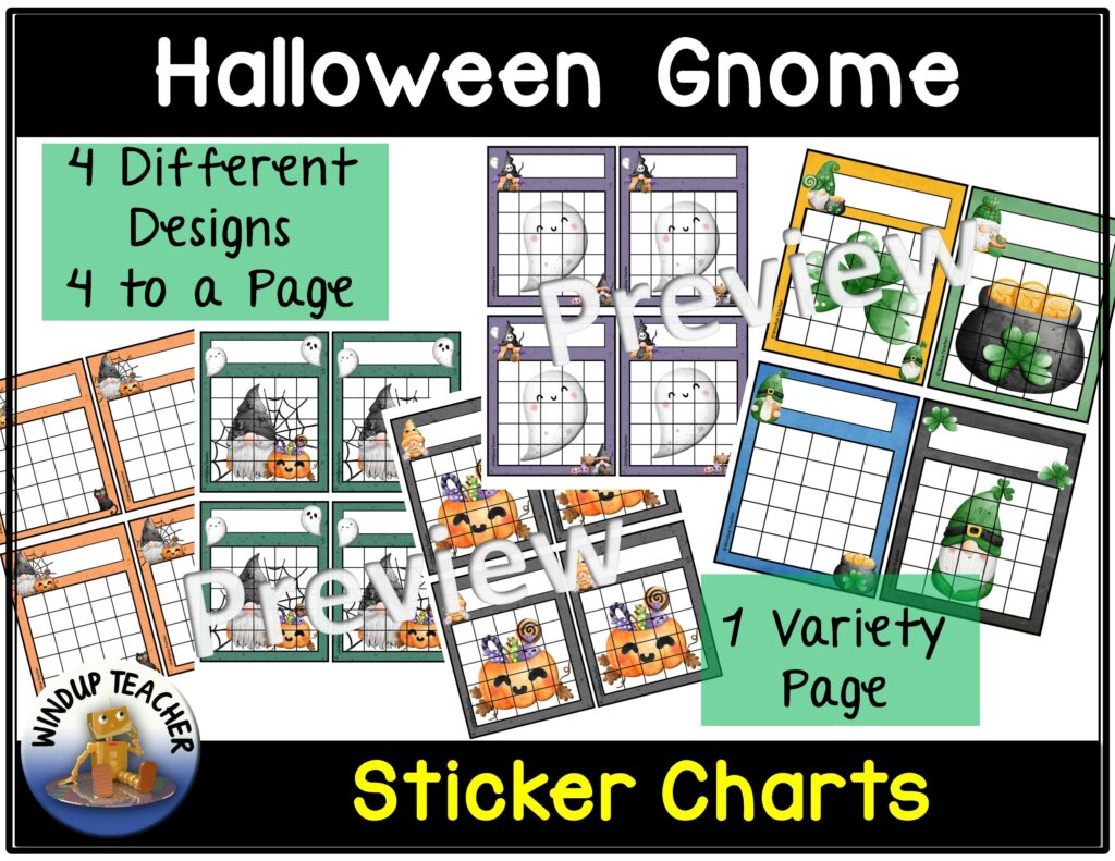 Halloween Gnome Sticker Charts - Made By Teachers