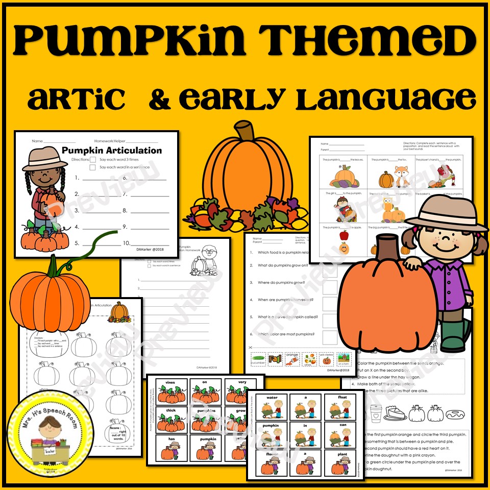 Pumpkin Speech Therapy Printable Pack - Made By Teachers