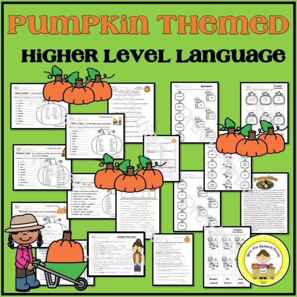 Pumpkin Speech Therapy Printable Pack - Made By Teachers