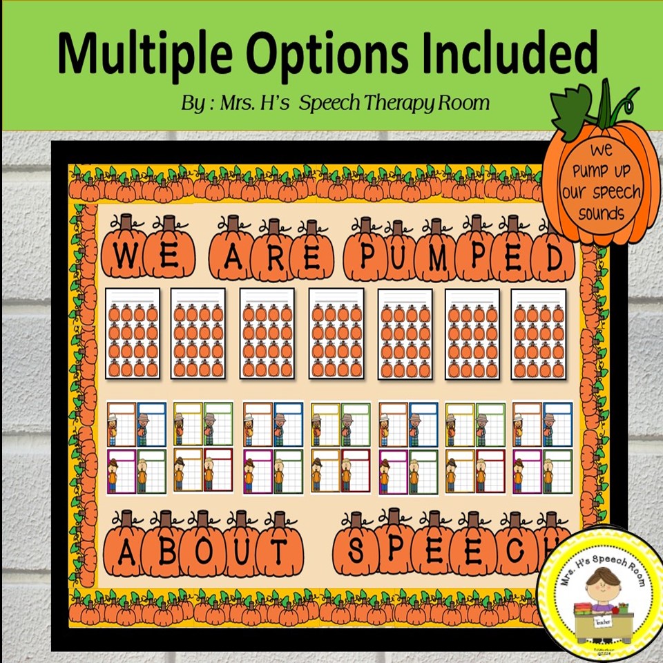 Speech Therapy Bulletin Board and Room Decor for Fall with Pumpkin ...