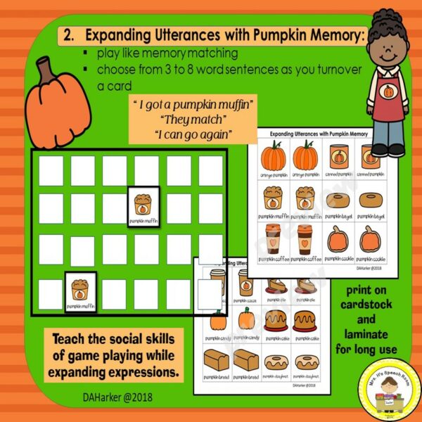 Expanding Utterances in Speech Therapy- Pumpkin Spice Theme - Made By ...