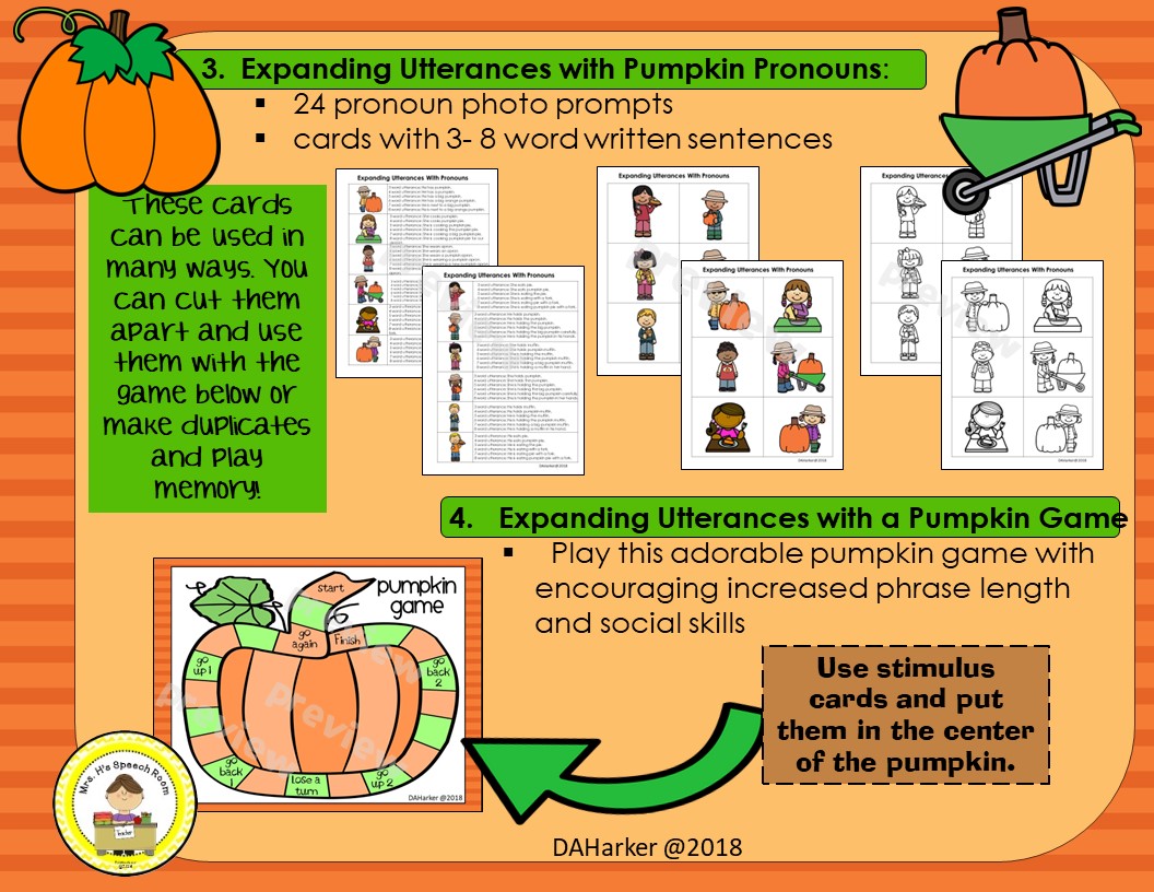 Expanding Utterances in Speech Therapy- Pumpkin Spice Theme | Made By ...