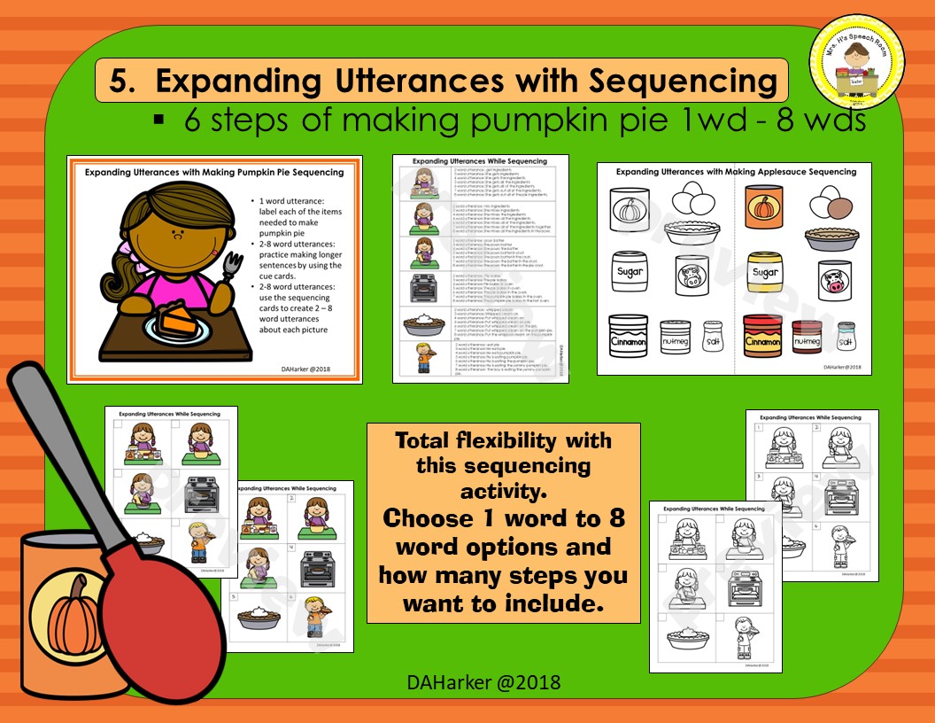 Expanding Utterances in Speech Therapy- Pumpkin Spice Theme | Made By Teachers