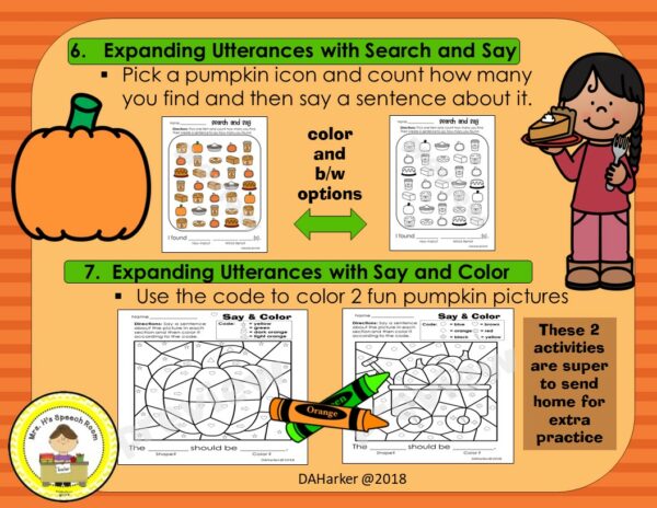 Expanding Utterances in Speech Therapy- Pumpkin Spice Theme | Made By ...