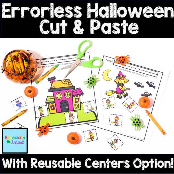 Errorless Halloween Cut and Paste Worksheets and Centers | Made By Teachers