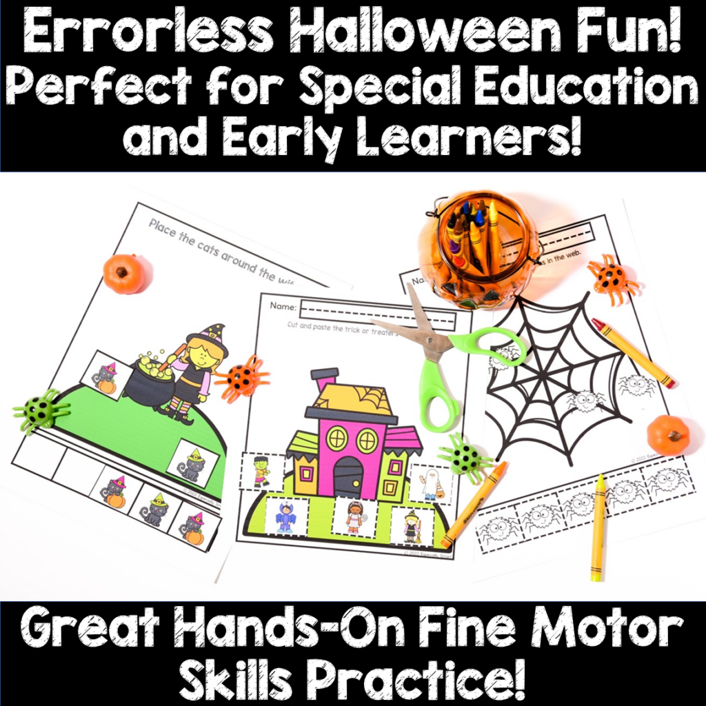 Errorless Halloween Cut and Paste Worksheets and Centers | Made By Teachers