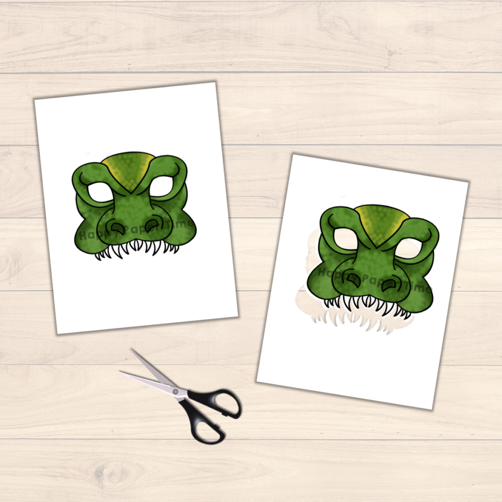 T-Rex Paper Mask Printable Dinosaur Craft Activity Costume | Made By ...