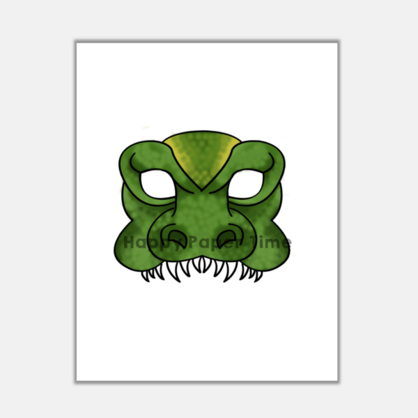 T-Rex Paper Masks Printable Dinosaur Coloring Craft Activity Costume ...