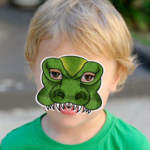 T-Rex Paper Masks Printable Dinosaur Coloring Craft Activity Costume ...