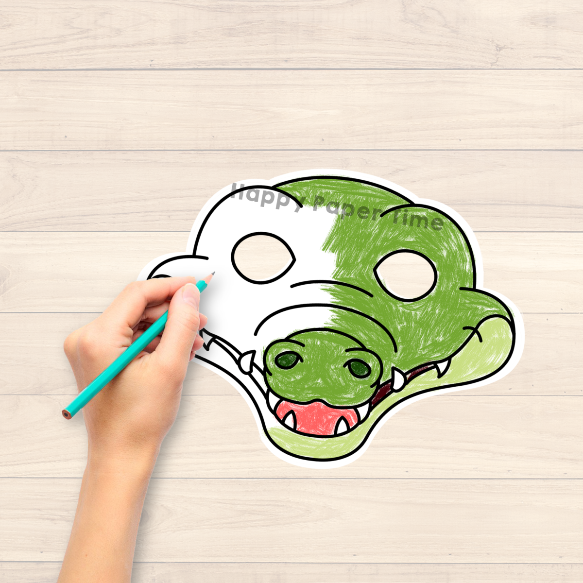 Crocodile Paper Mask Printable Australian Animal Coloring Craft ...