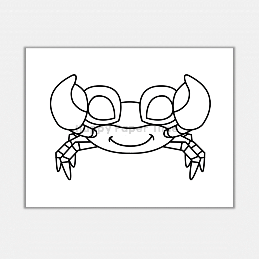 Crab Paper Masks Printable Ocean Sea Animal Coloring Craft Activity ...