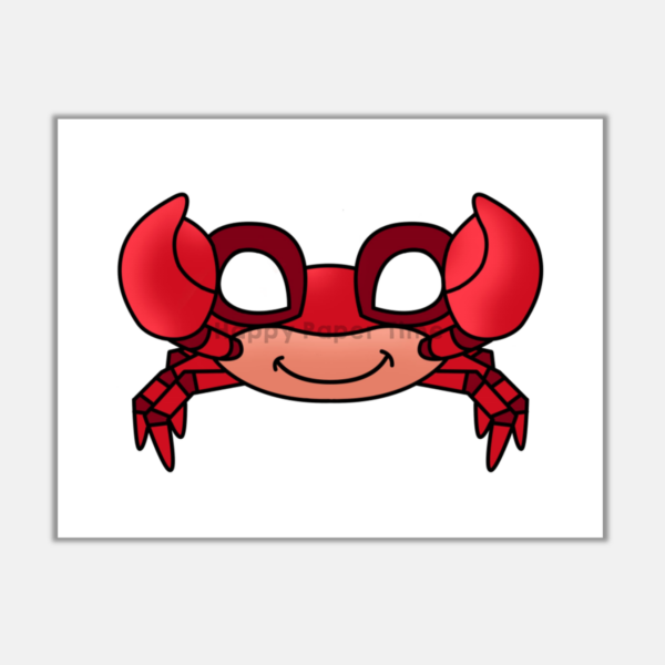 Crab Paper Masks Printable Ocean Sea Animal Coloring Craft Activity ...