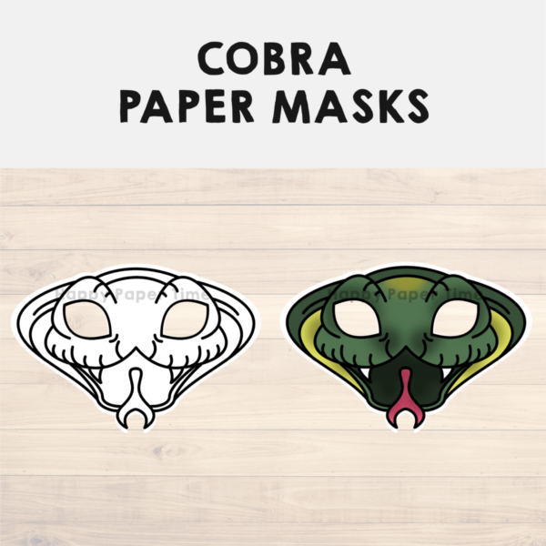 Cobra Paper Masks Printable Asian Animal Jungle Coloring Craft Activity ...