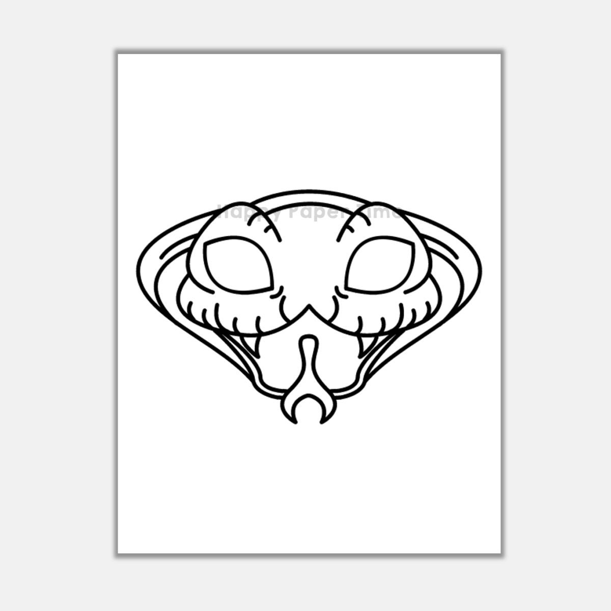 Cobra Paper Masks Printable Asian Animal Jungle Coloring Craft Activity ...